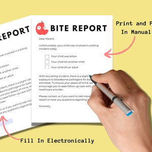 Daycare Biting Incident Report Letter - Etsy