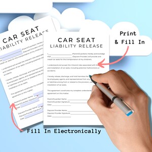 Daycare Transportation Policy + Car Seat Waiver | Liability Release ...