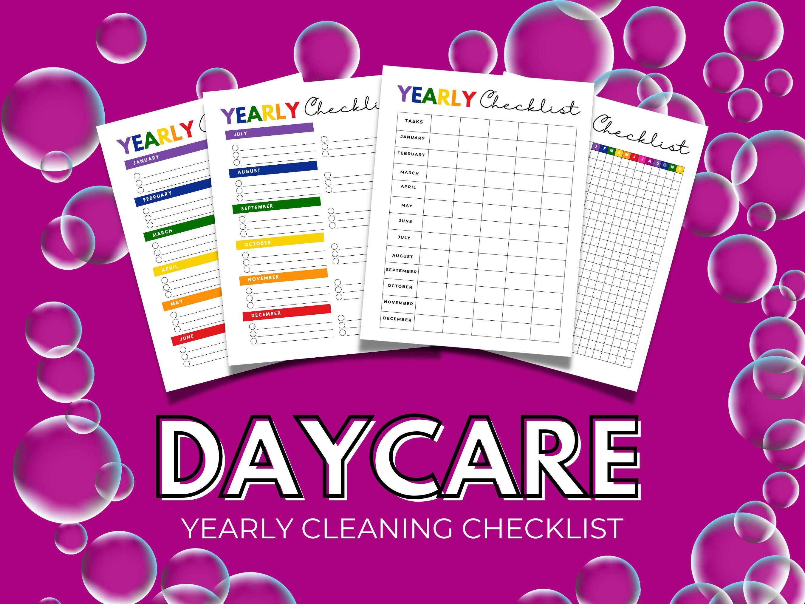 Daycare Yearly Cleaning Checklist | Daycare Cleaning Schedule | Yearly ...