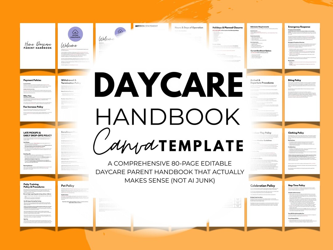Home Daycare Handbook Canva Template: Editable Policies & Forms - Etsy