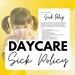 Daycare Sick Policy Template: Customizable Childcare Forms (PDF) - Etsy