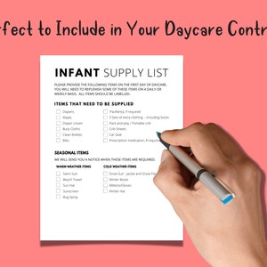 Infant Supply List for Daycares | Infant Supply List for Home Daycares ...