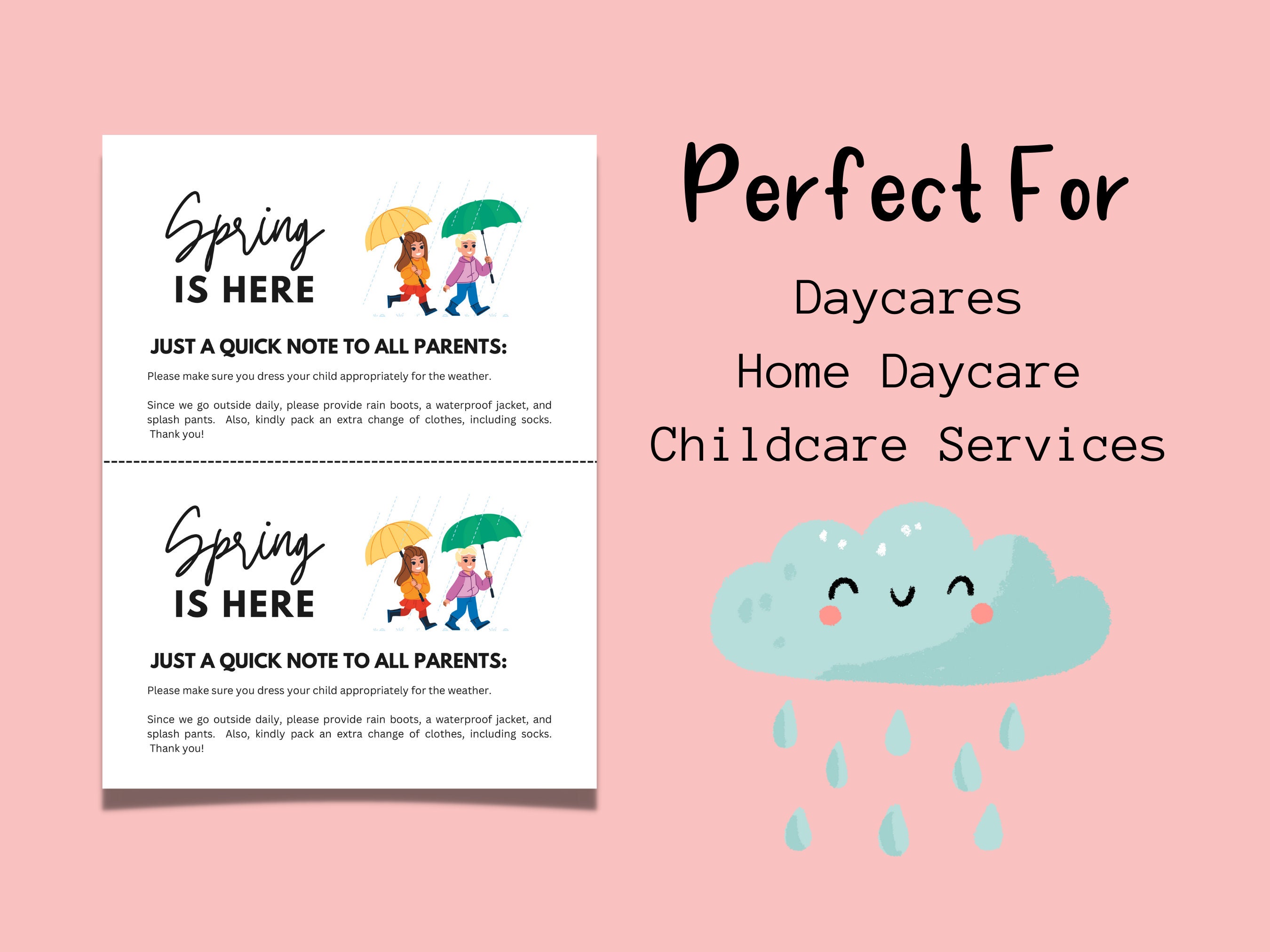 Daycare Spring Clothing Reminder Notice - Etsy