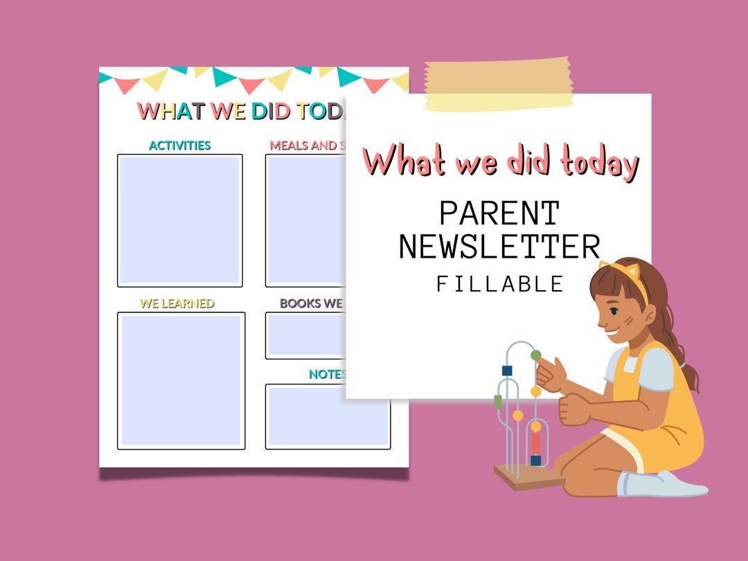 Daycare Newsletter Template | Parent Newsletter | Fillable PDF ...