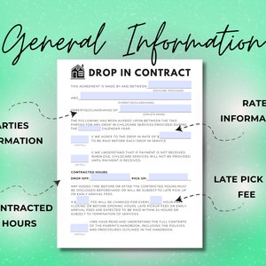 Daycare Drop-in Contract Template: Temporary Childcare Agreement (PDF ...