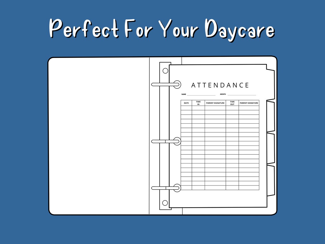 Childcare Attendance Sheet | Daycare Attendance Sheets | Printable ...