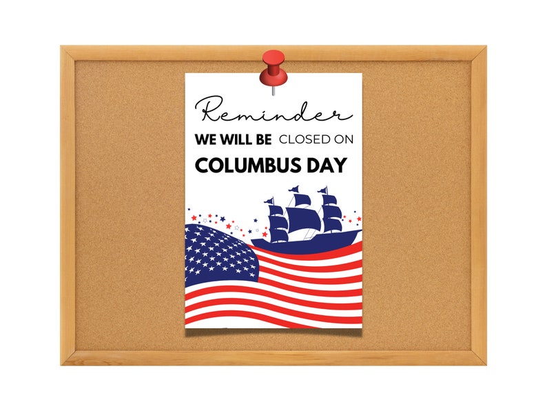 Columbus Day Closed Sign for Home Daycare & Childcare Centers - Etsy