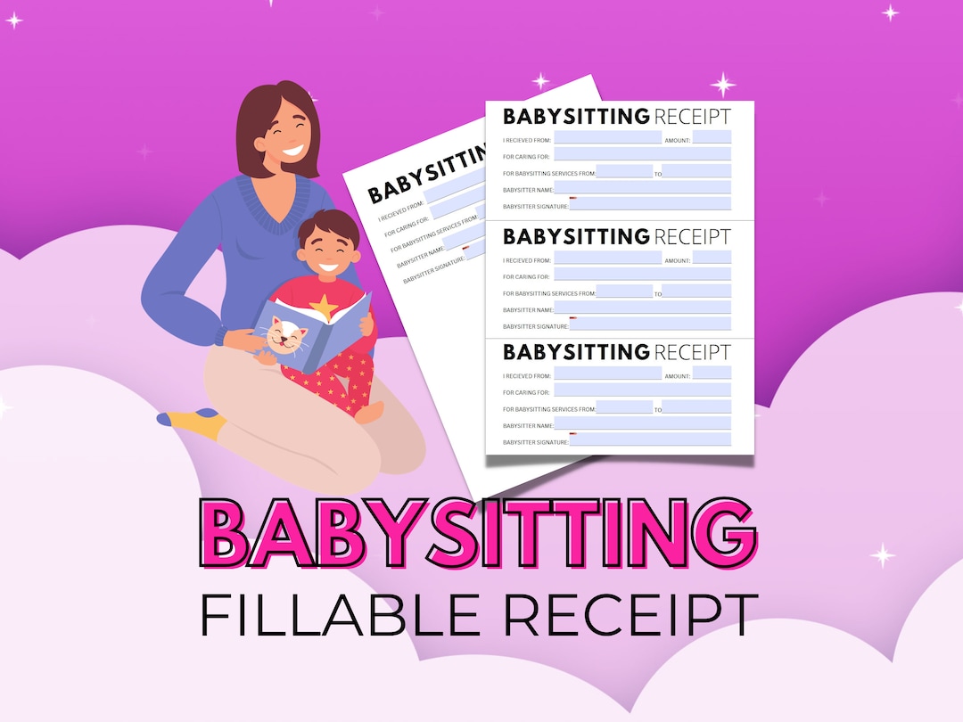 Babysitting Receipt for Childcare Providers - Etsy