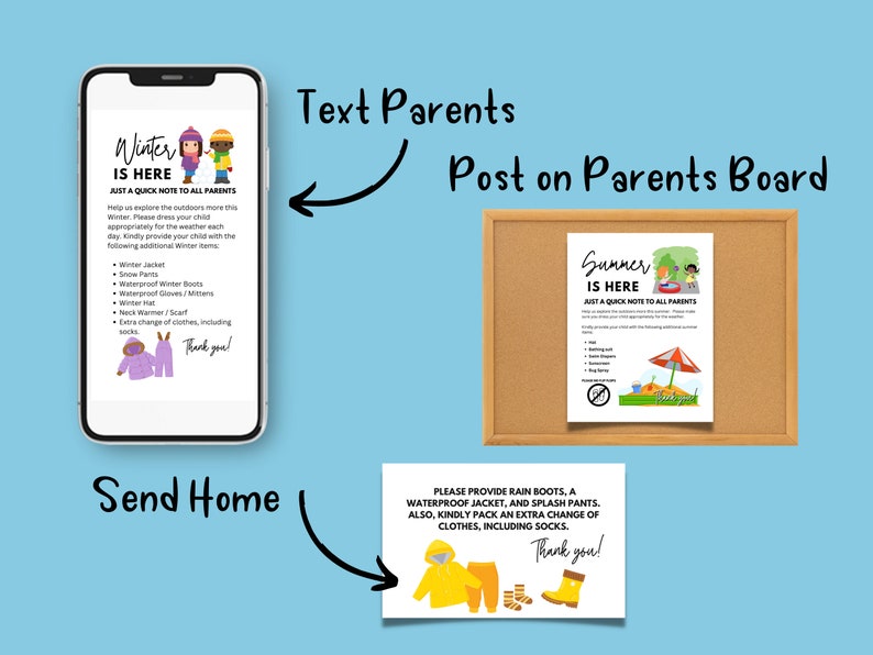 Daycare Seasonal Clothing Reminder Bundle - Etsy