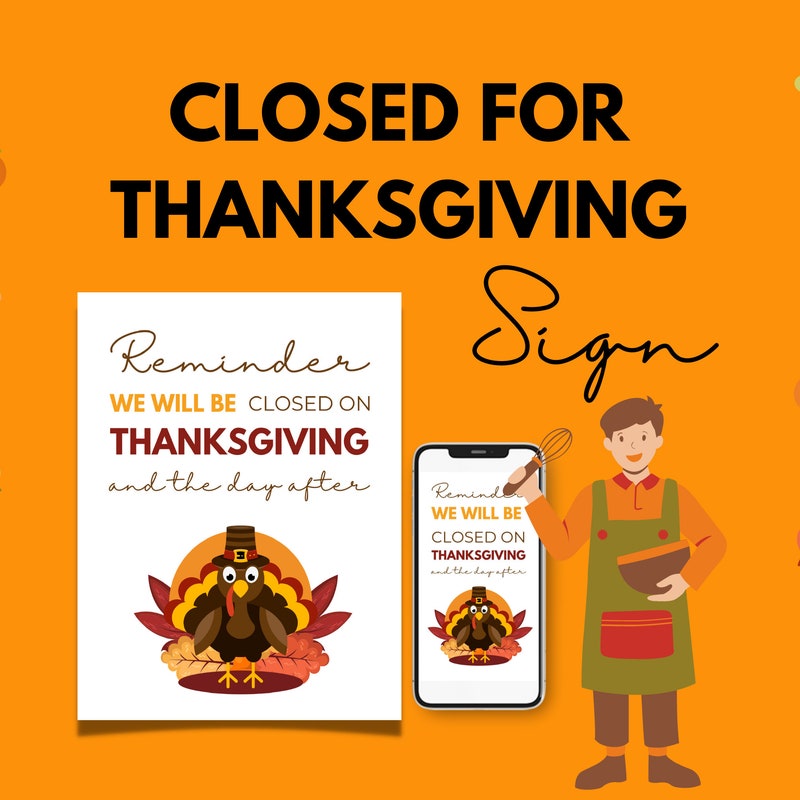 Thanksgiving Store Hours Sign - Etsy