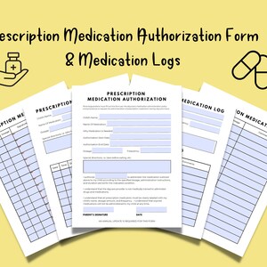 Daycare Medication Forms | Medication Authorization Forms | Allergy ...