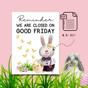 Closed for Good Friday Sign | Printable Closed for Easter Sign | Closed ...