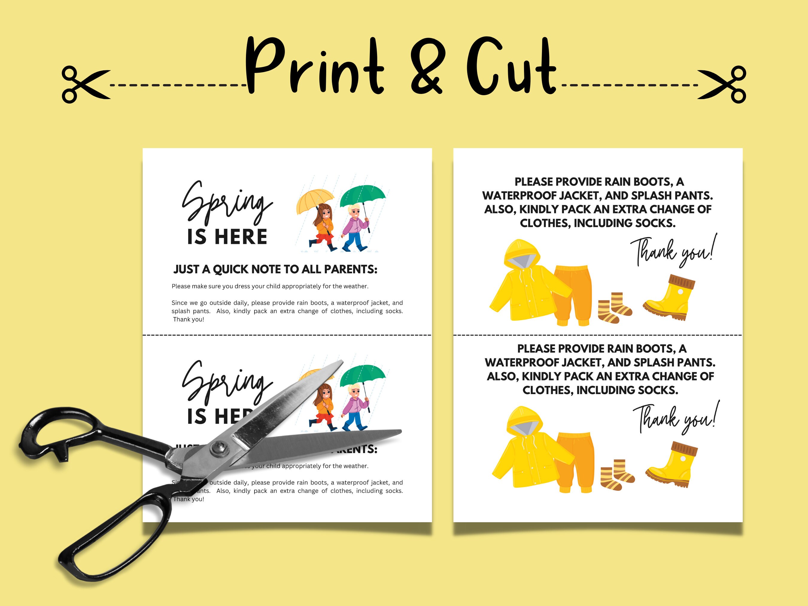 Daycare Spring Clothing Reminder Notice - Etsy
