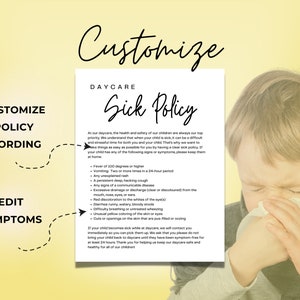 Daycare Sick Policy | Childcare Illness Policy | Sick Child Policy ...