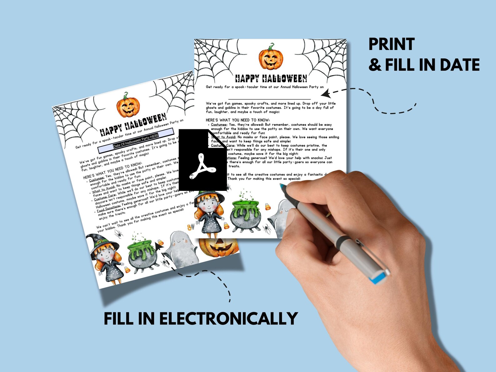 Daycare Halloween Party Notice Template for Home Daycare & Childcare ...