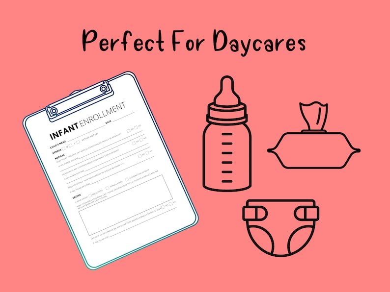 Infant Enrollment Intake Form | Daycare Enrollment Form for Infants ...