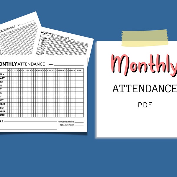 Monthly Attendance - Etsy