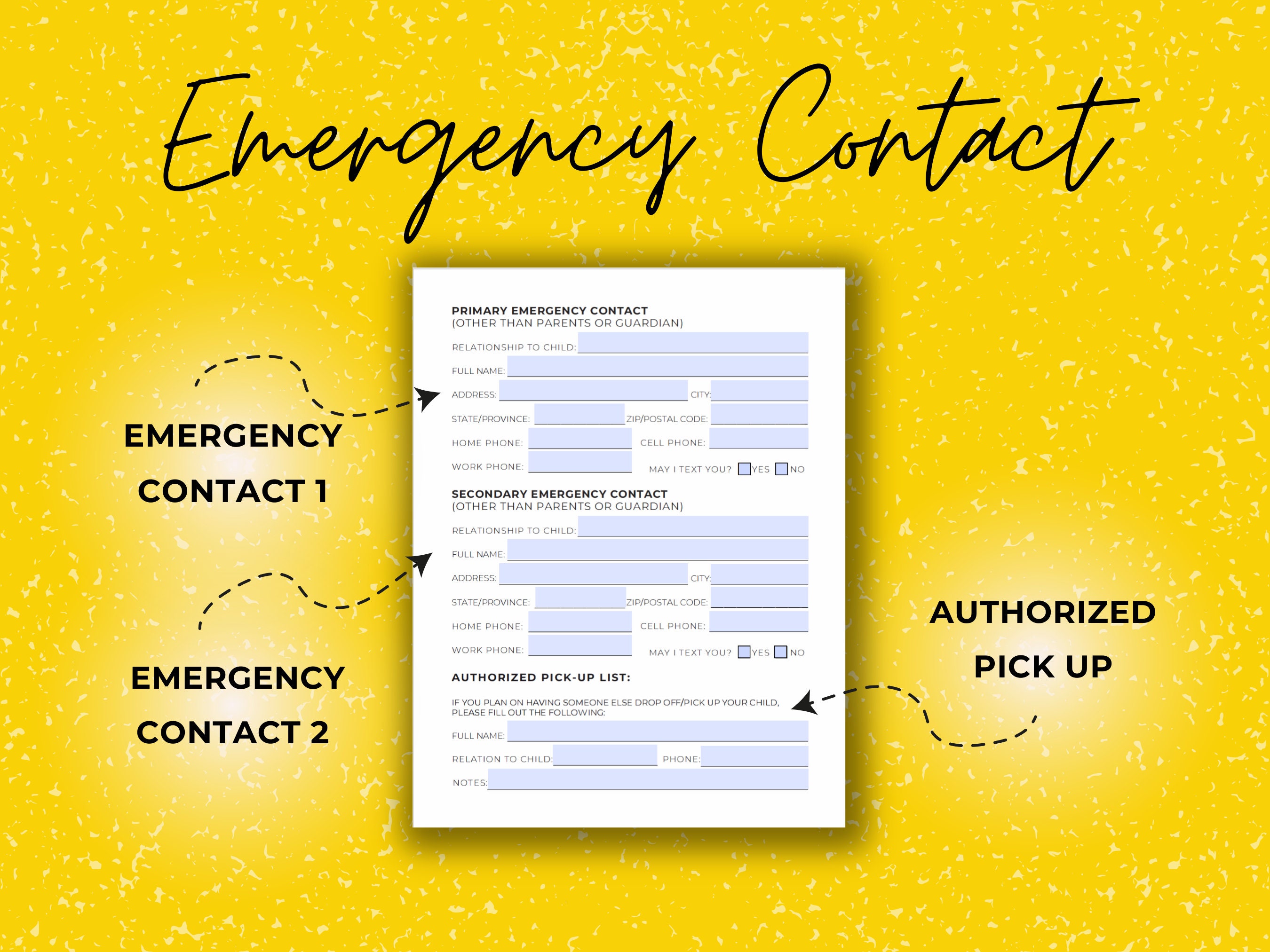 Daycare Registration Form Template With Custody Information ...