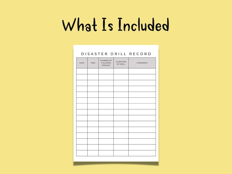 Daycare Disaster Drill Record: Fillable Emergency Log - Etsy