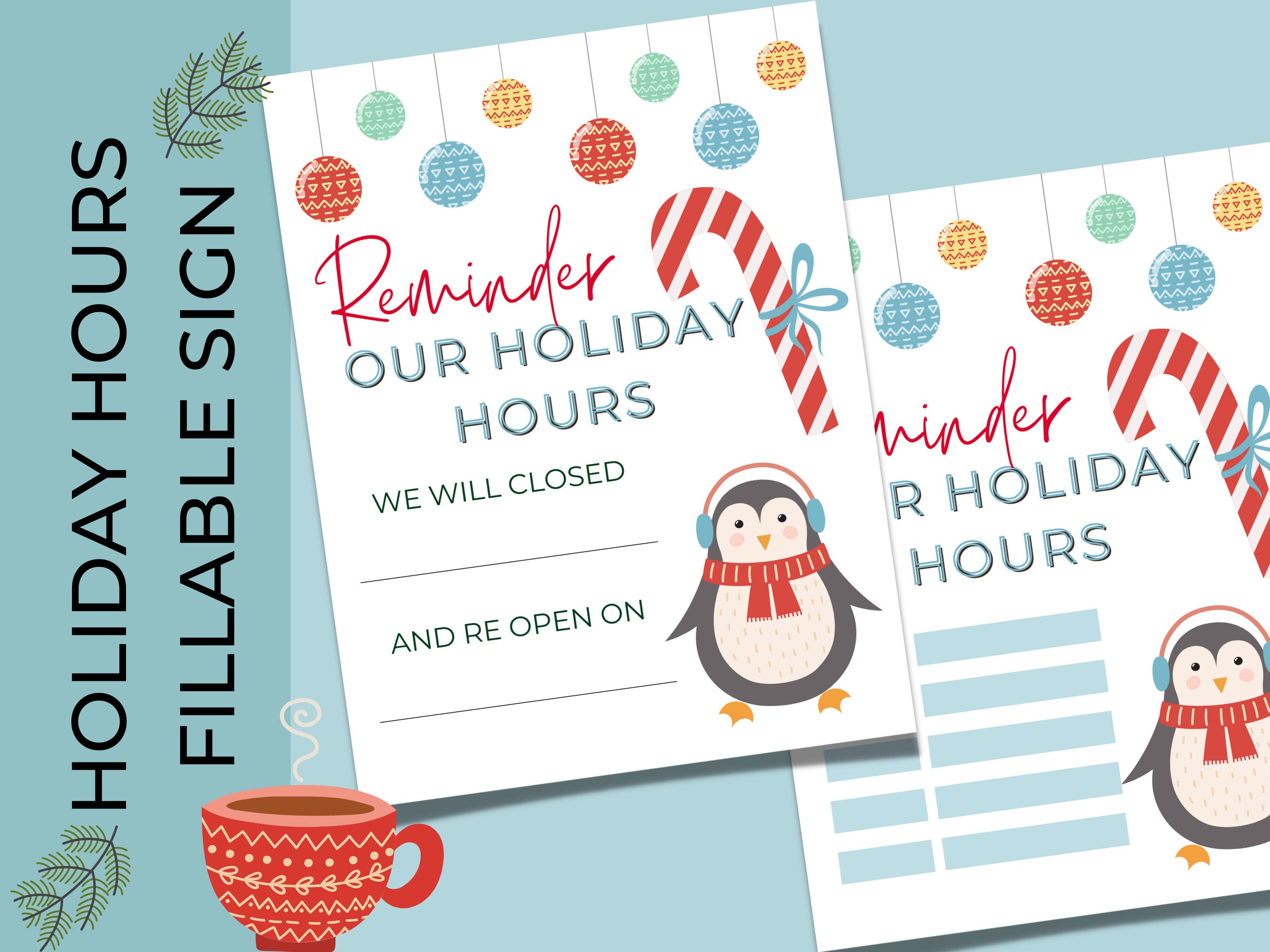 Holiday Hours Sign Closed for the Holidays Sign Christmas Hours Sign ... Holiday Hours Sign Closed for the Holidays Sign Christmas Hours Sign ...