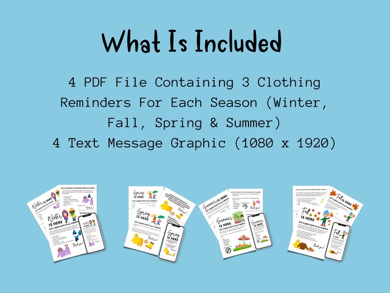 Daycare Seasonal Clothing Reminder Bundle - Etsy