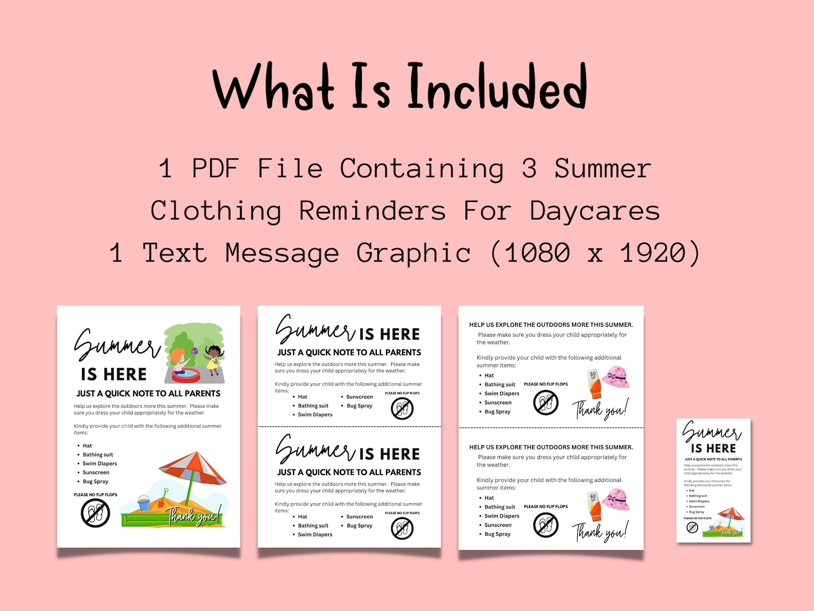 Summer Clothing Reminder for Daycares | Change of Clothes Slip ...