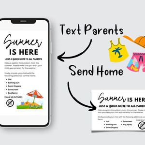 Summer Clothing Reminder for Daycares | Change of Clothes Slip ...