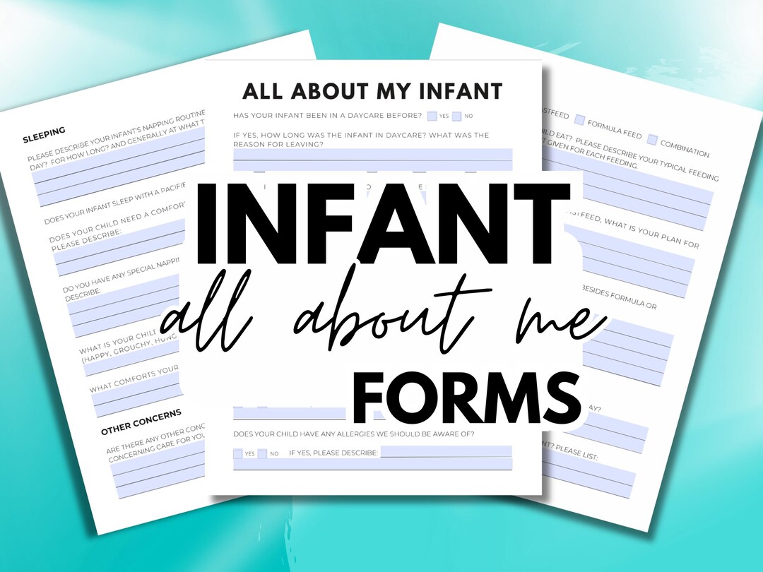 Infant All About Me Daycare Registration Form: Parent Questionnaire - Etsy