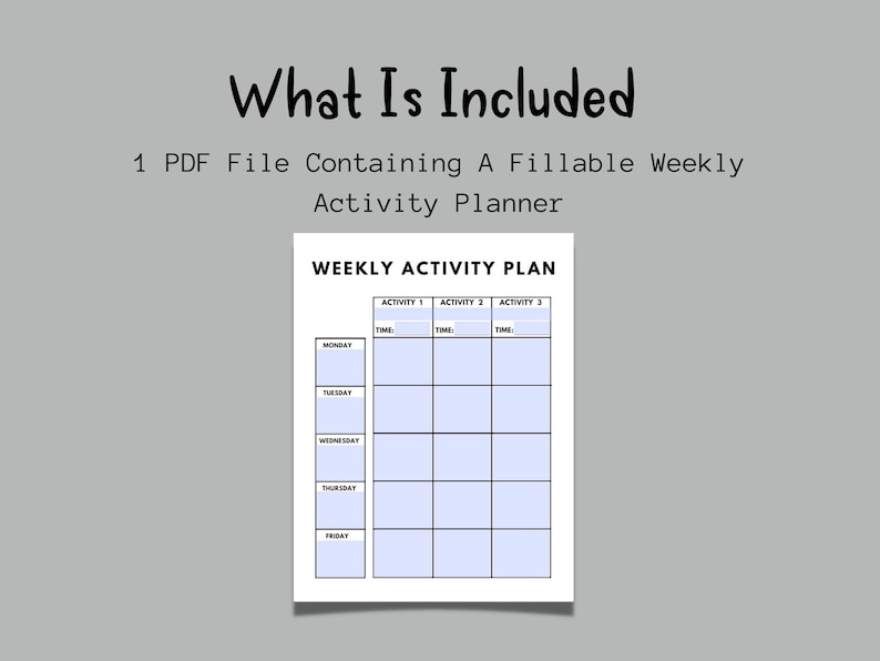 Daycare Weekly Activity Planner Toddler Activities Lesson Planner ...
