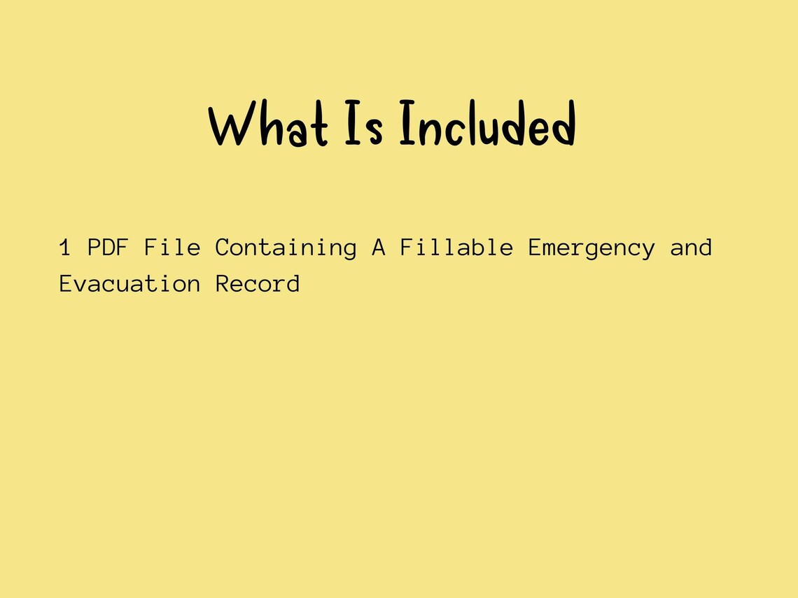 Emergency and Evacuation Record for Daycares Daycare Fire Drill ...