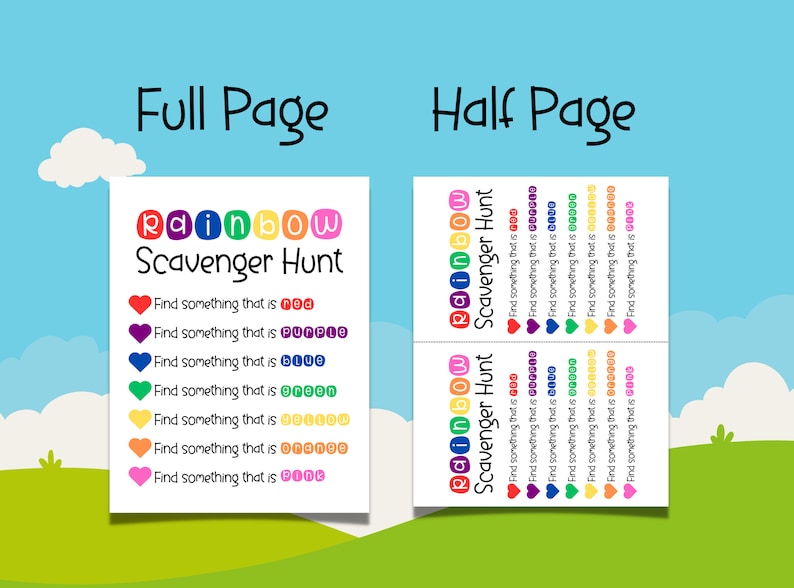 Rainbow Color Scavenger Hunt for Kids (printable PDF) - Etsy