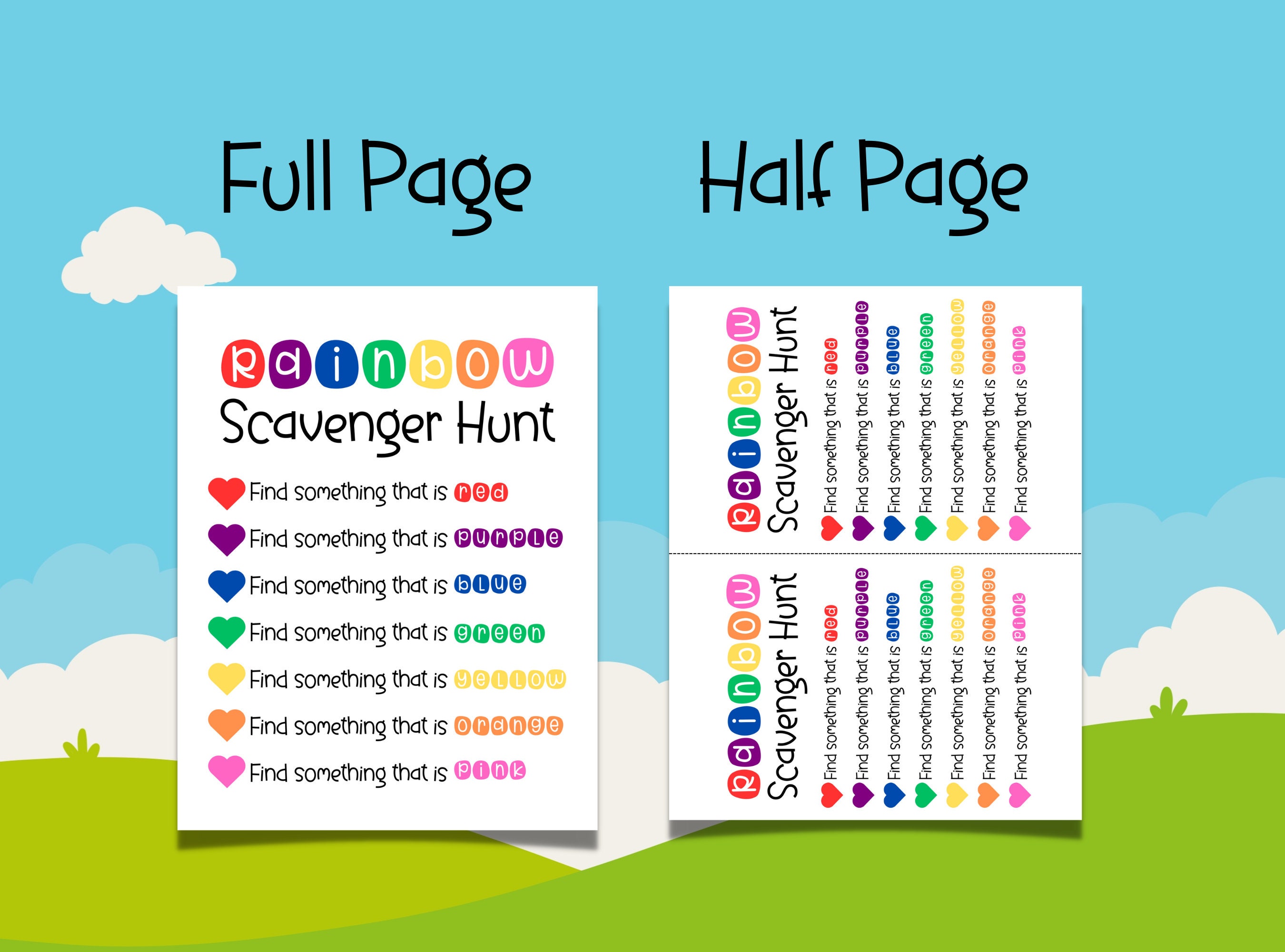 Rainbow Color Scavenger Hunt for Kids (printable PDF) - Etsy