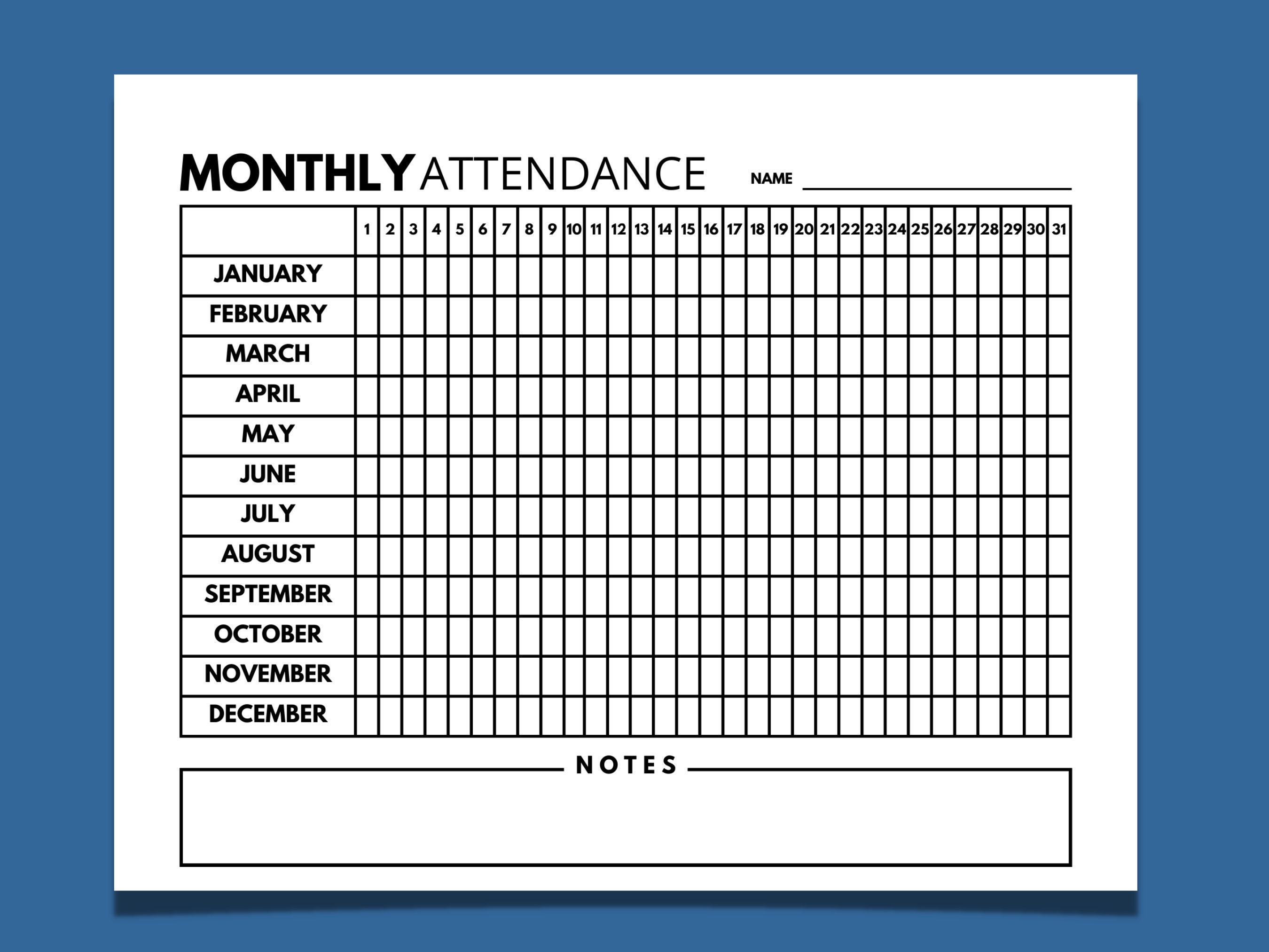 Monthly Attendance Sheet for Home Daycare & Childcare Centers - Etsy
