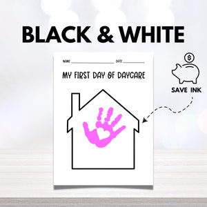 First Day Handprint Art for Daycares Daycare Hand Print Printable for ...