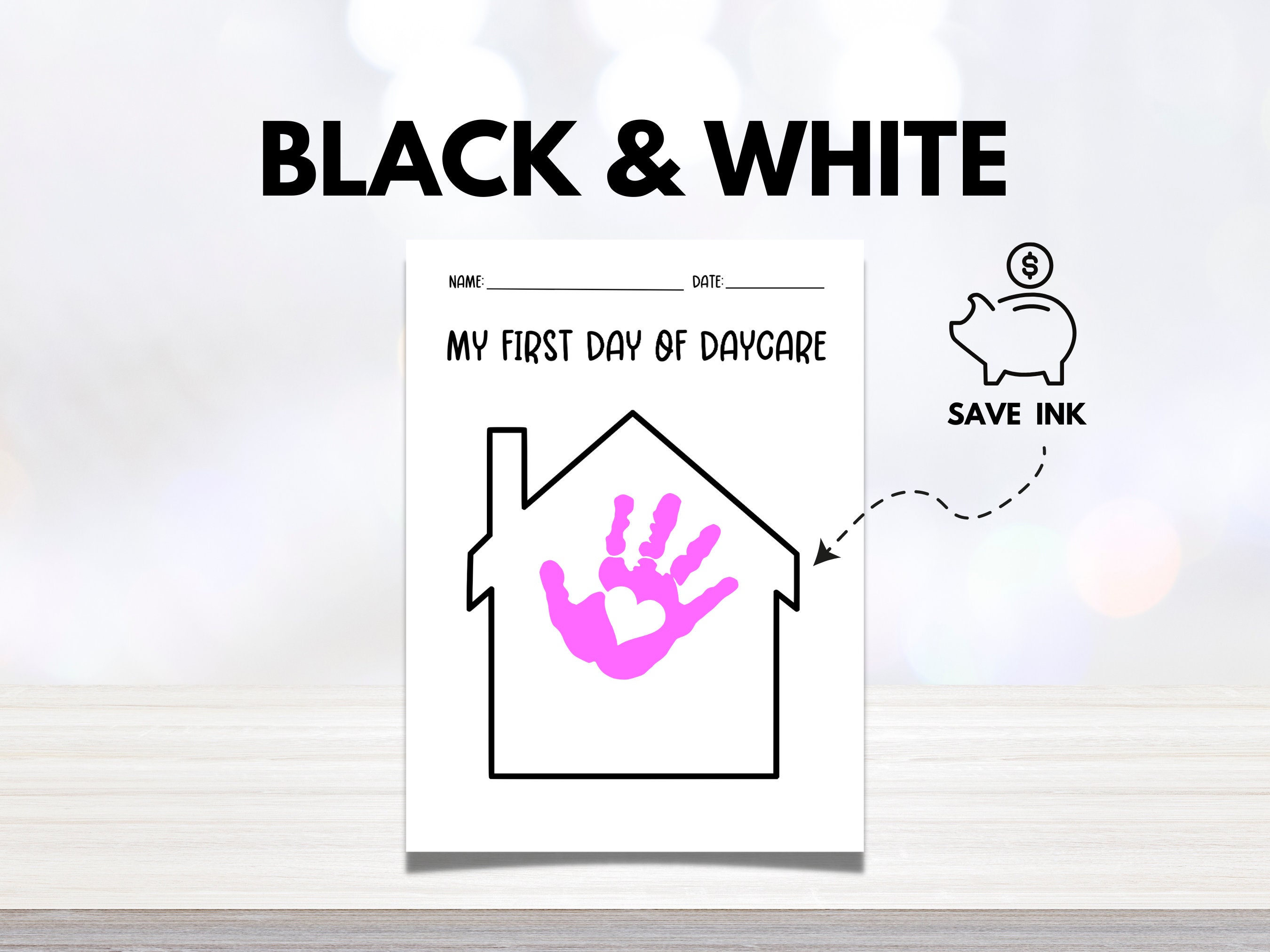 First Day Handprint Art for Daycares Daycare Hand Print Printable for ...