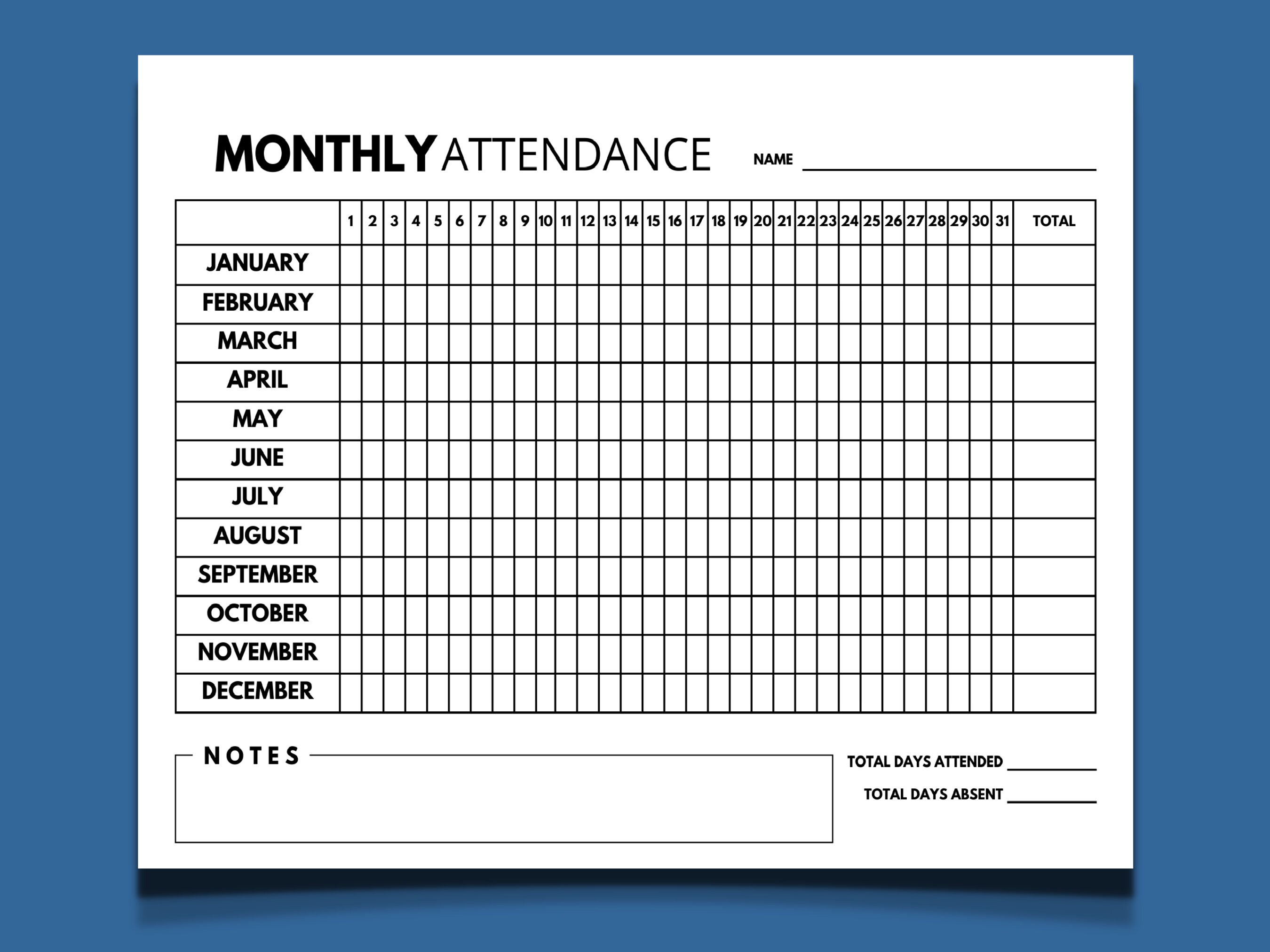 Monthly Attendance Sheet for Home Daycare & Childcare Centers - Etsy
