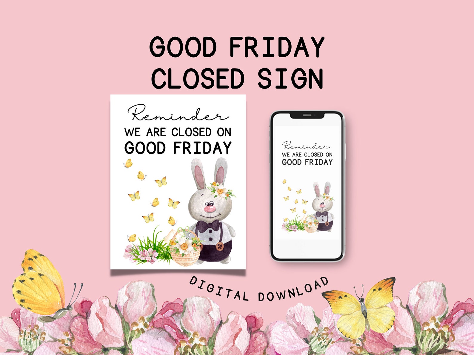 Closed for Good Friday Sign | Printable Closed for Easter Sign | Closed ...