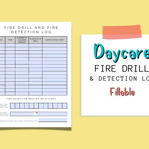 Fire Drill and Fire Detection Log Daycare Forms Childcare - Etsy Canada