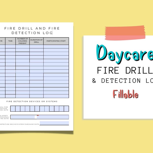 Fire Drill Log - Etsy