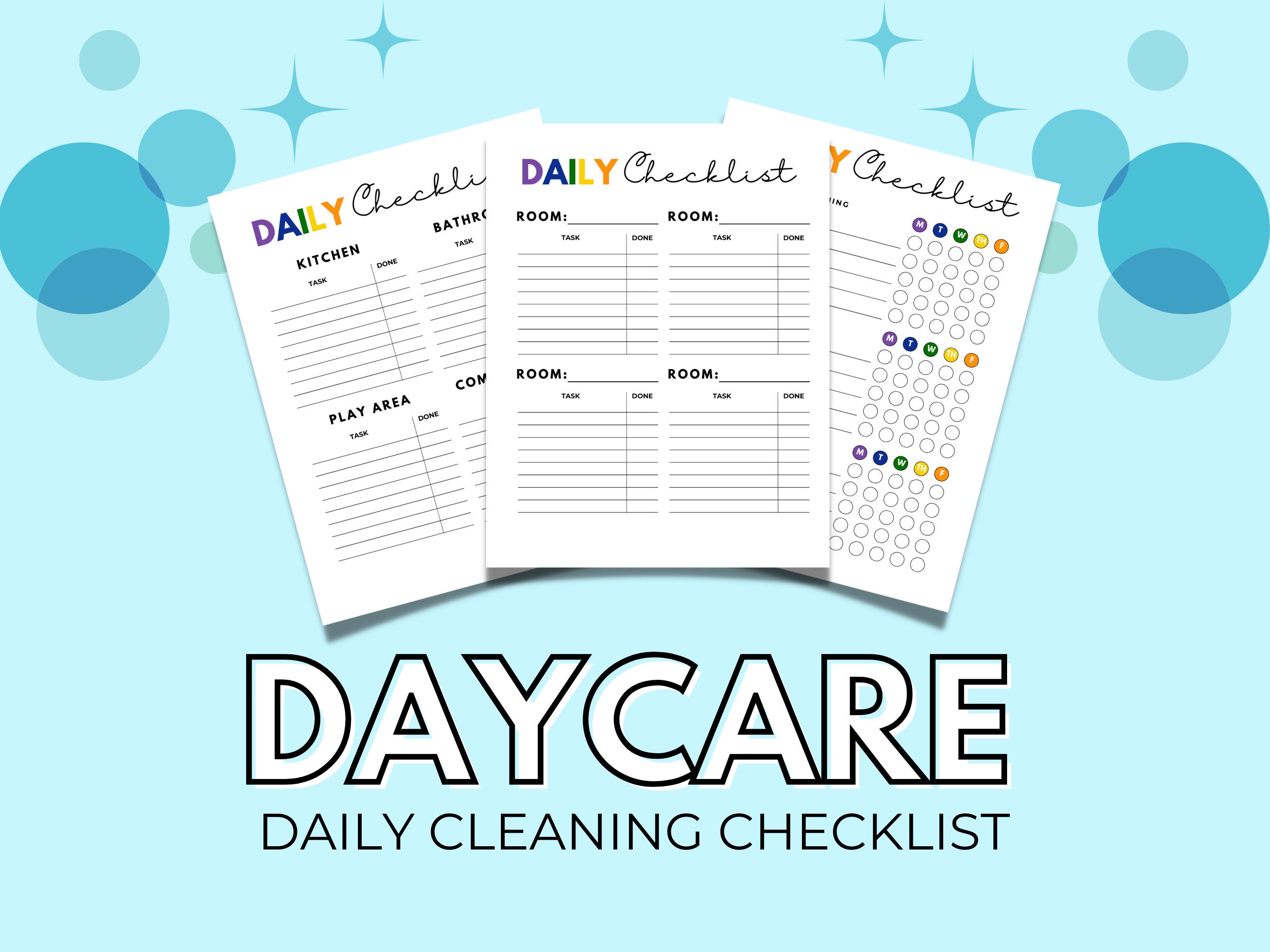 Daycare Daily Cleaning Checklist | Daycare Cleaning Schedule | Cleaning ...