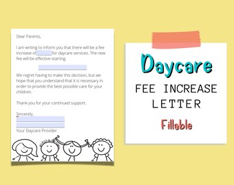 Daycare Fee Increase Letter Printable, Childcare Rate Increase Letter ...