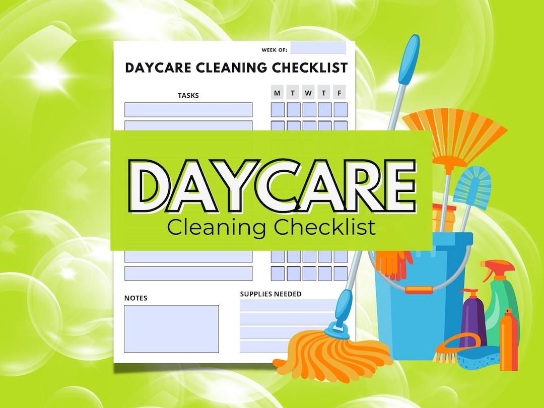 Daycare Weekly Cleaning Checklist | Daycare Cleaning Schedule | Daycare ...