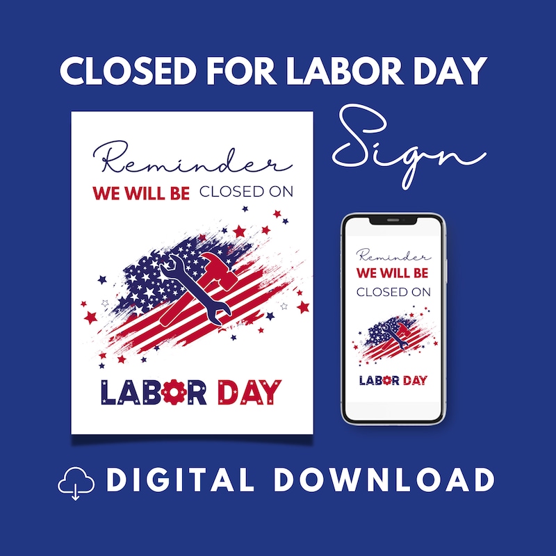 Closed for Labor Day Sign - Etsy