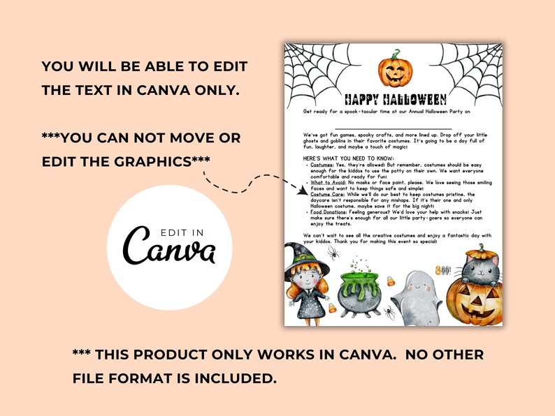 Daycare Halloween Party Notice Template for Home Daycare & Childcare ...