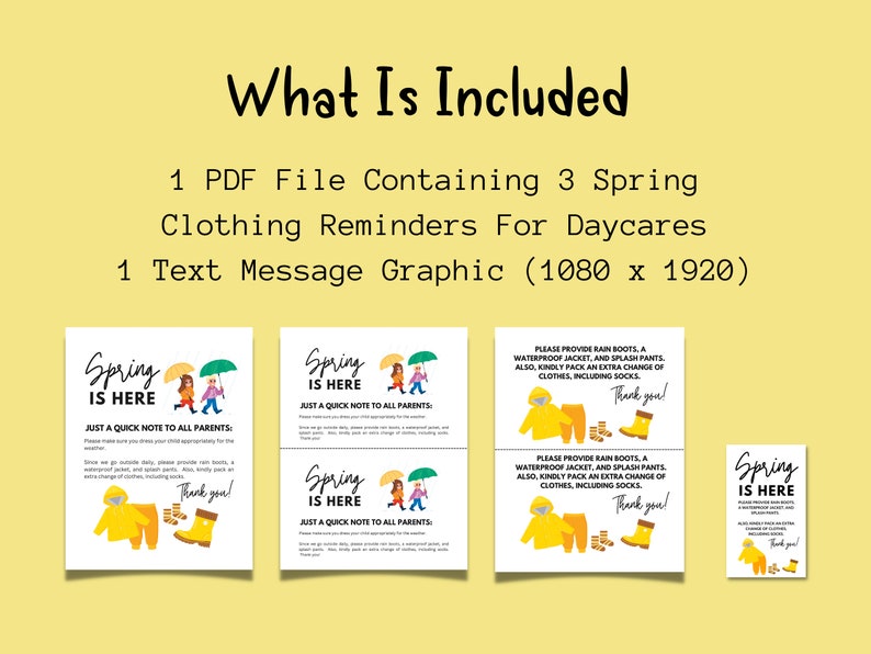 Daycare Spring Clothing Reminder Notice - Etsy