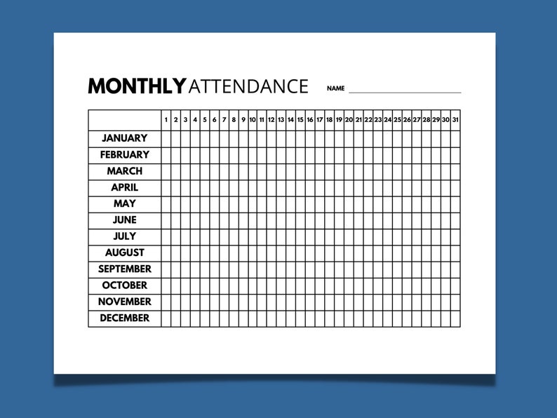 Monthly Attendance Sheet for Home Daycare & Childcare Centers - Etsy