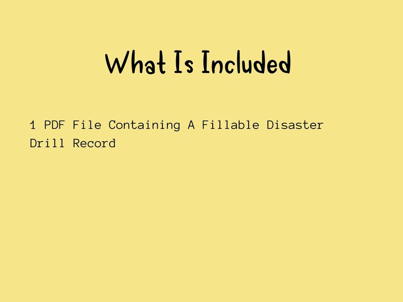 Daycare Disaster Drill Record: Fillable Emergency Log - Etsy