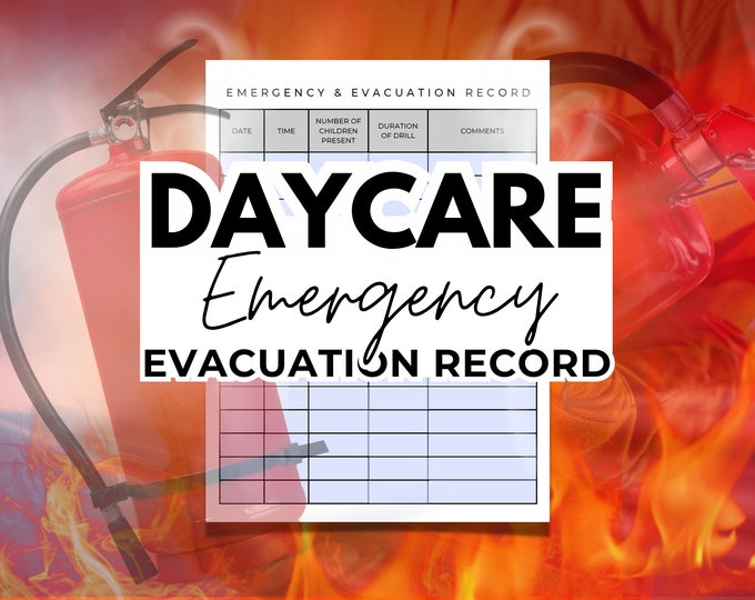 Fire Drill and Fire Detection Log | Daycare Fire Drill Log | Childcare ...