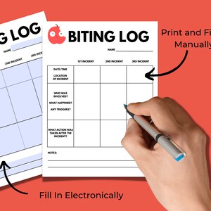 Bite Report Bundle | Bite Notice | Bite Log | Bite Letter to Parents ...