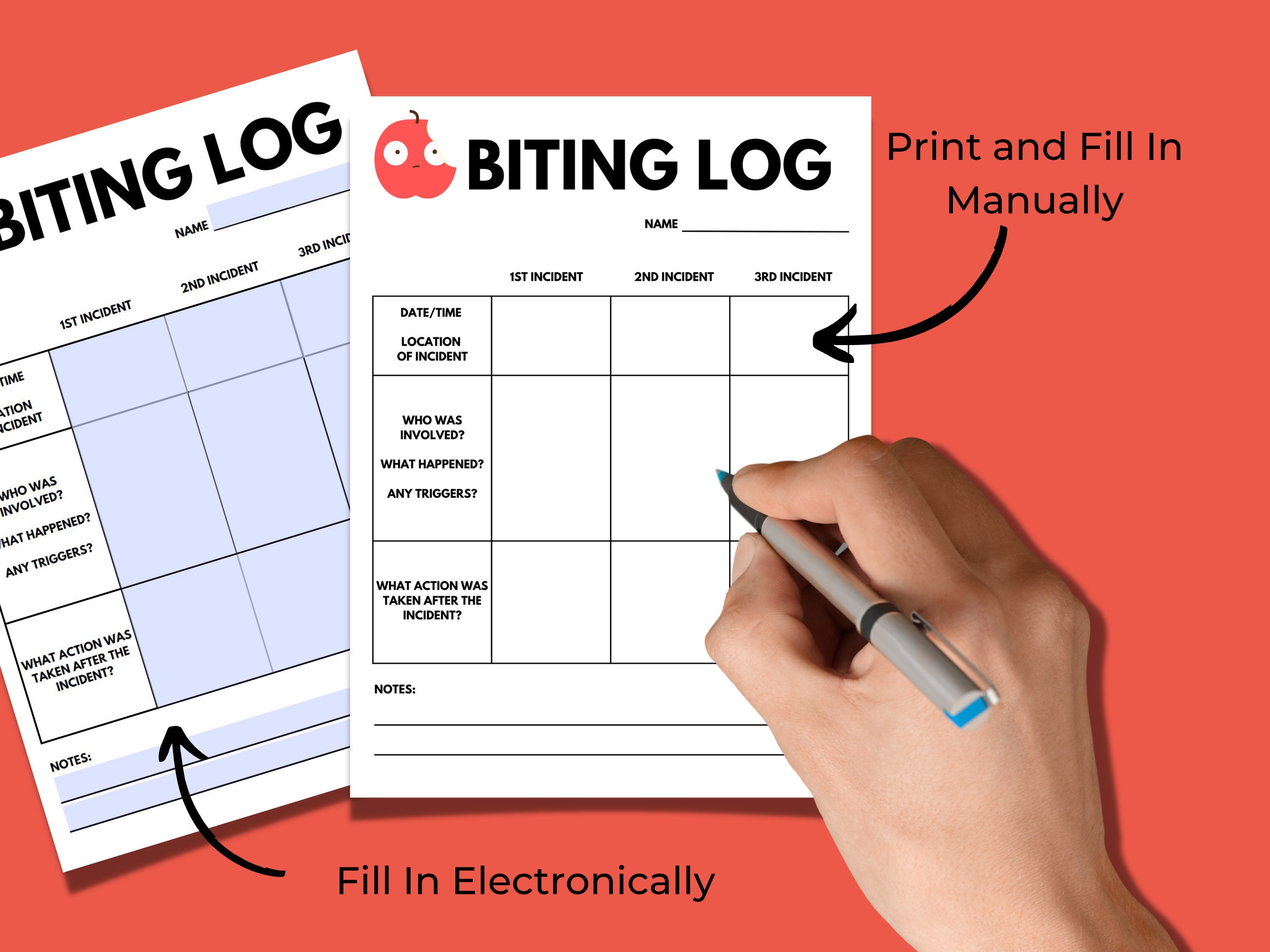 Bite Report Bundle | Bite Notice | Bite Log | Bite Letter to Parents ...